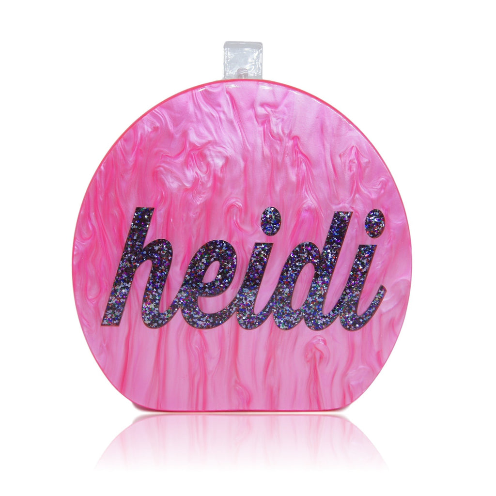 Round Acrylic Custom Name Clutch | Wedding Box Clutch – MILANBLOCKS